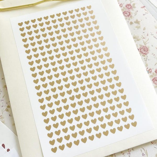 Gold Heart Stickers - Etsy