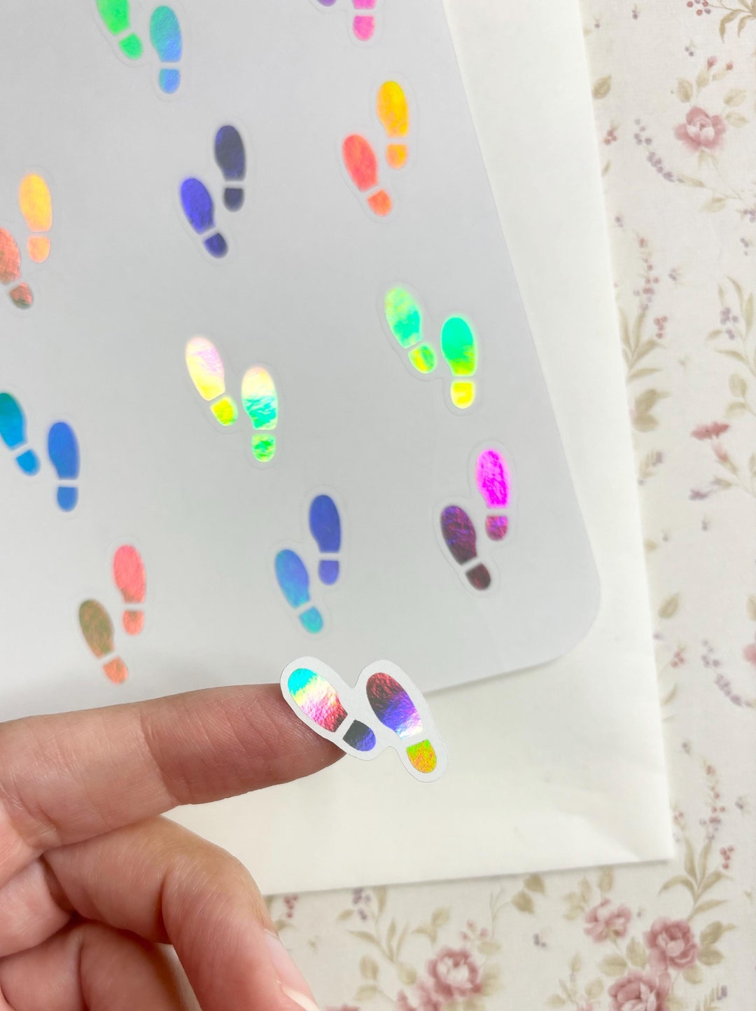 1 Inch Shoe Print Stickers for Planners, Holographic Stickers for Maps ...