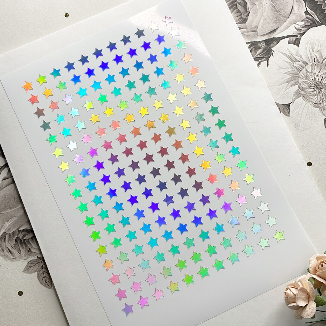 Tiny 6mm Silver Holographic Star Stickers, Vinyl 6mm Star Stickers ...