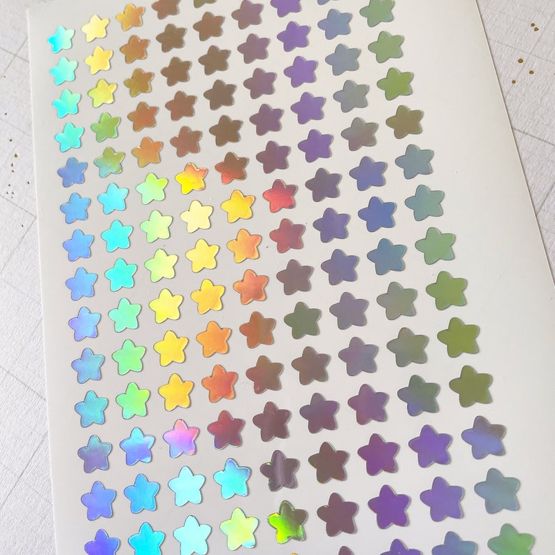 Cute 7mm Holographic Puffy Star Stickers Tiny Stars Stickers - Etsy