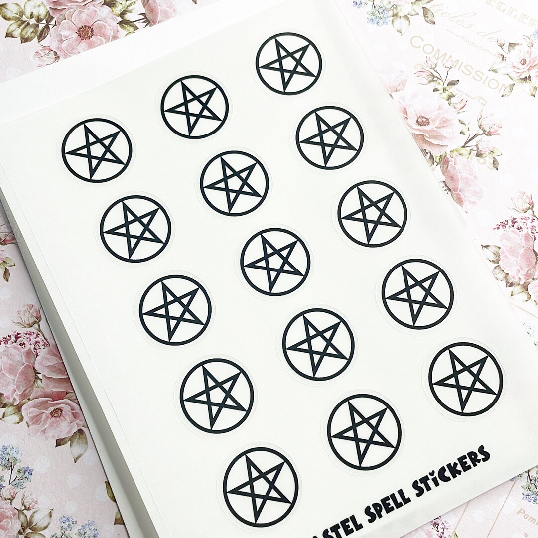 20mm Pentagram Stickers Witchcraft Stickers Halloween - Etsy