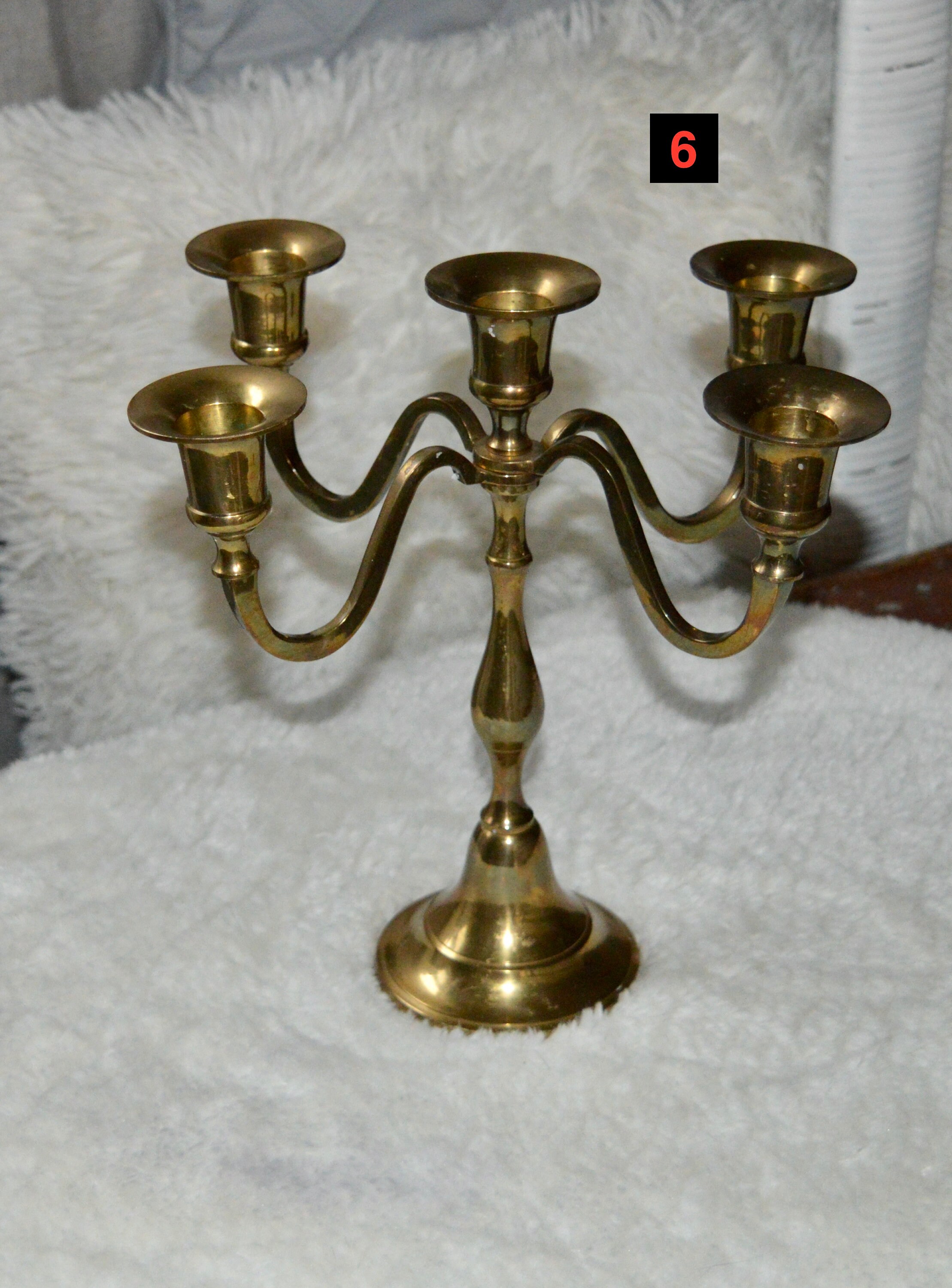 Graduated Brass Candlesticks, Skinny Stemmed Assorted Candle Holders, Brass Candle Holder Sets ...