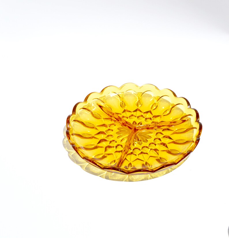 Vintage Amber Glass Cake Stand, Amber Fairfield Entertaining Set ...