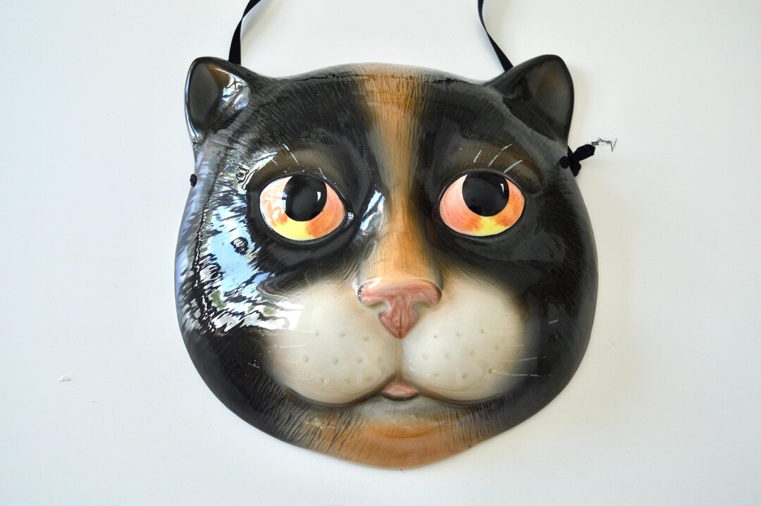 Vintage Cat Mask, Porcelain Cat Mask, Baby Nursery Decor, Cat Wall Art ...
