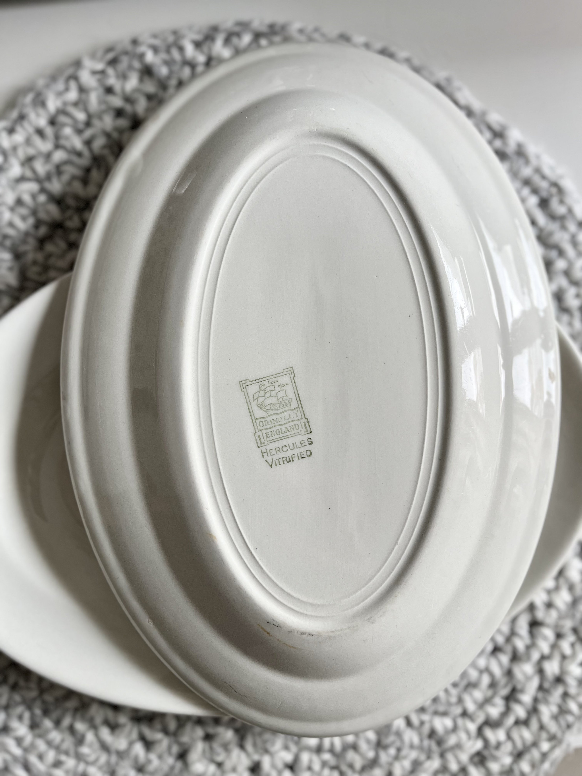 Vintage Grindley Oval Restaurant Plates, Ironstone Hotelware ...