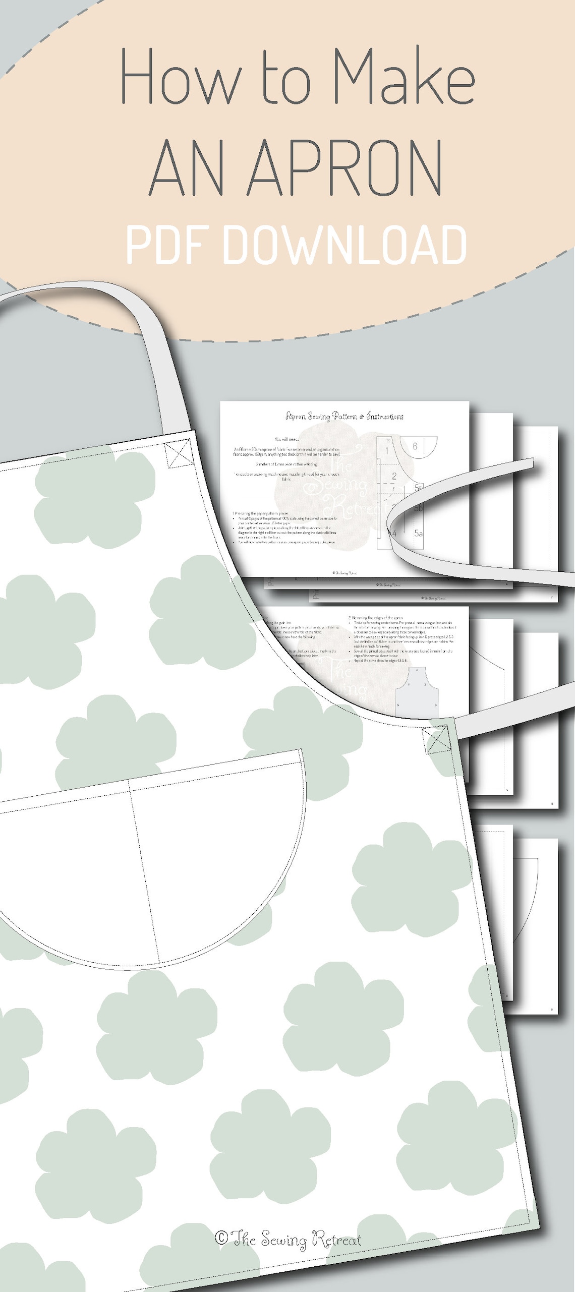 Apron PDF Sewing Pattern & Instructions - Etsy