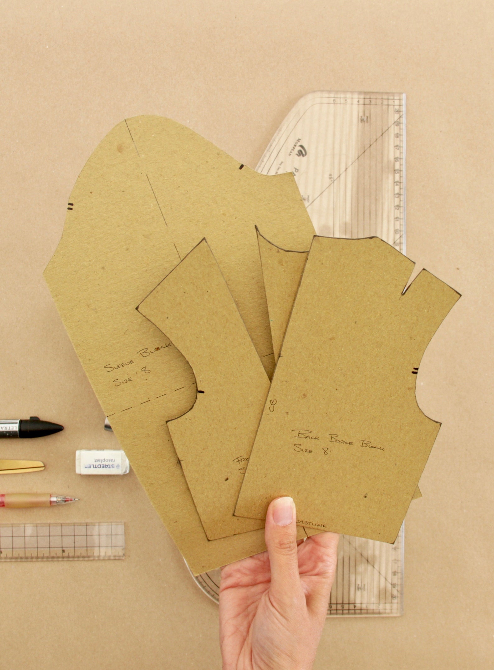 Half-scale Woven Bodice and Sleeve Pattern Blocks | Printable Pdf ...