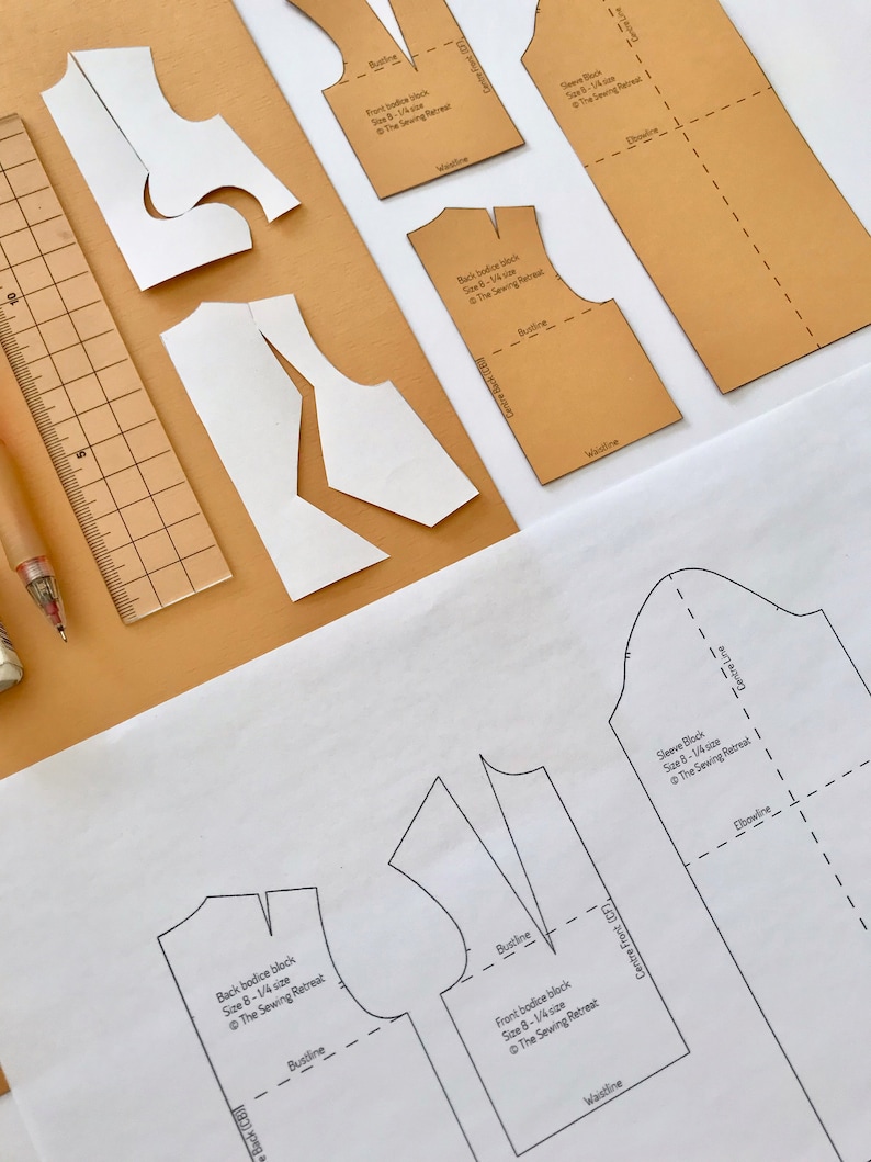 Printable Quarter-scale Bodice and Sleeve Pattern Blocks - Etsy