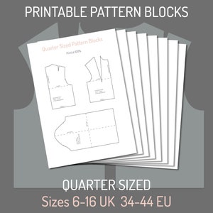Printable Quarter-scale Bodice and Sleeve Pattern Blocks - Etsy UK