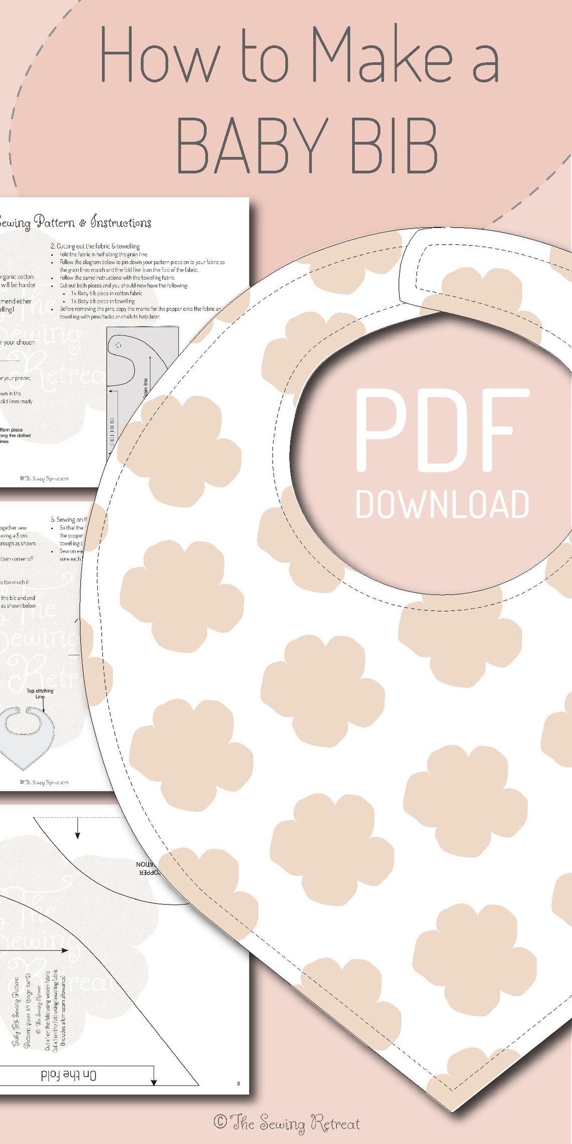 Baby Bib PDF Sewing Pattern & Instructions | Etsy