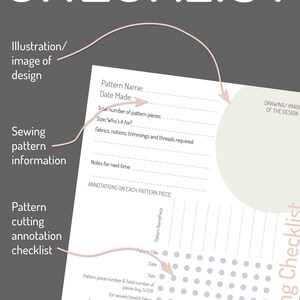Printable Pattern Cutting Checklist and Sewing Pattern Organiser - Etsy