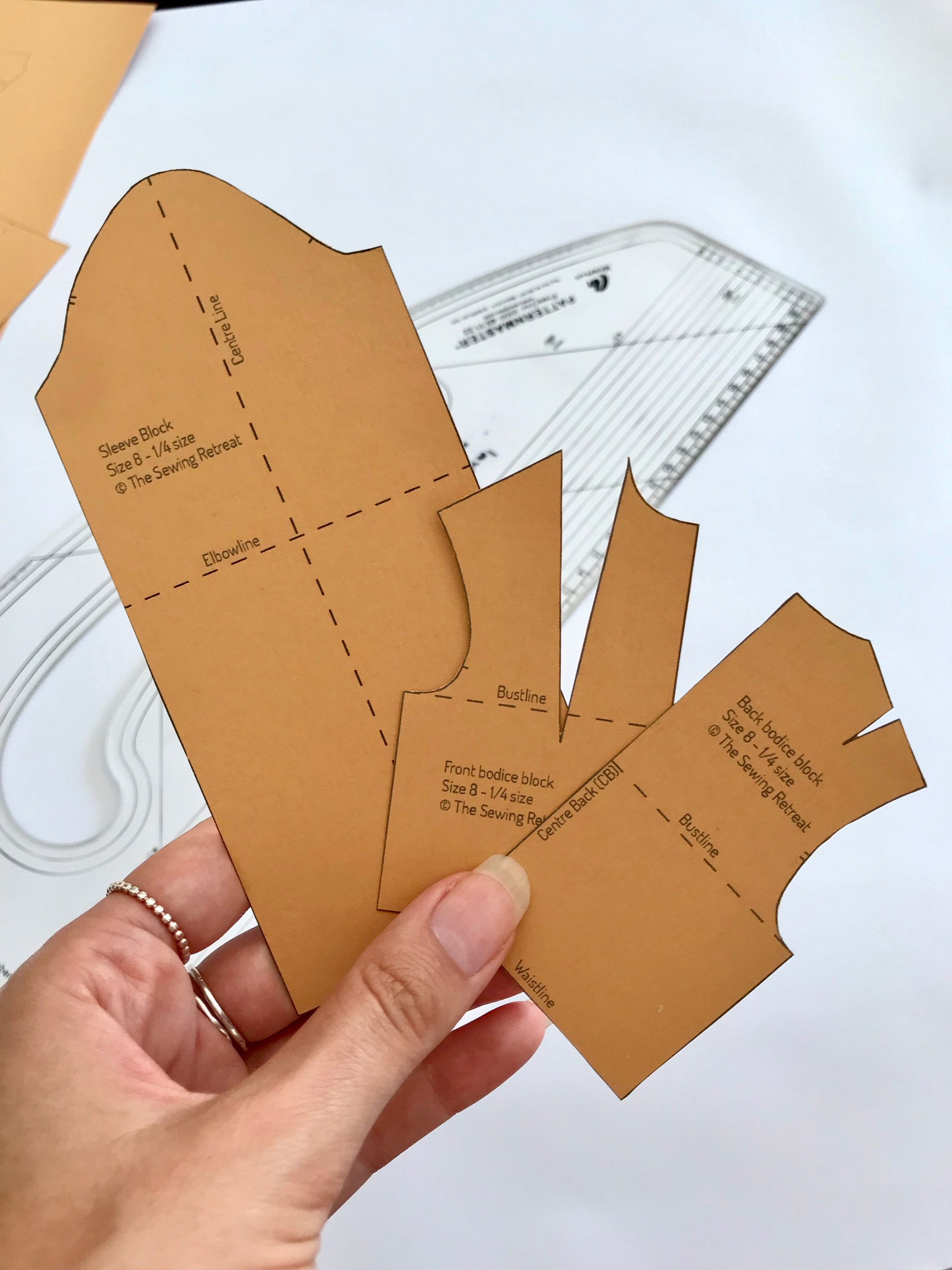 Full-scale Woven Bodice and Sleeve Pattern Blocks | Printable Pdf ...