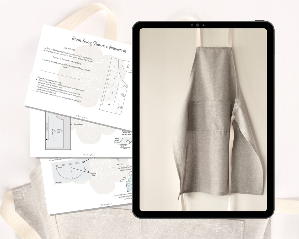 Apron PDF Sewing Pattern & Instructions - Etsy