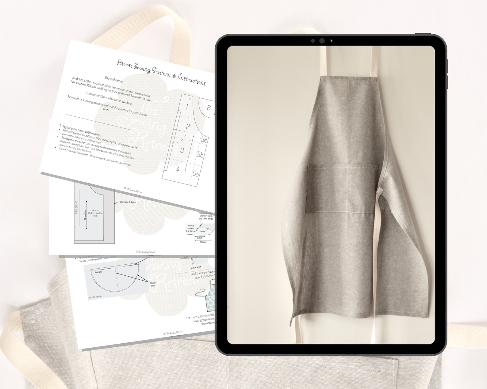 Apron PDF Sewing Pattern & Instructions - Etsy