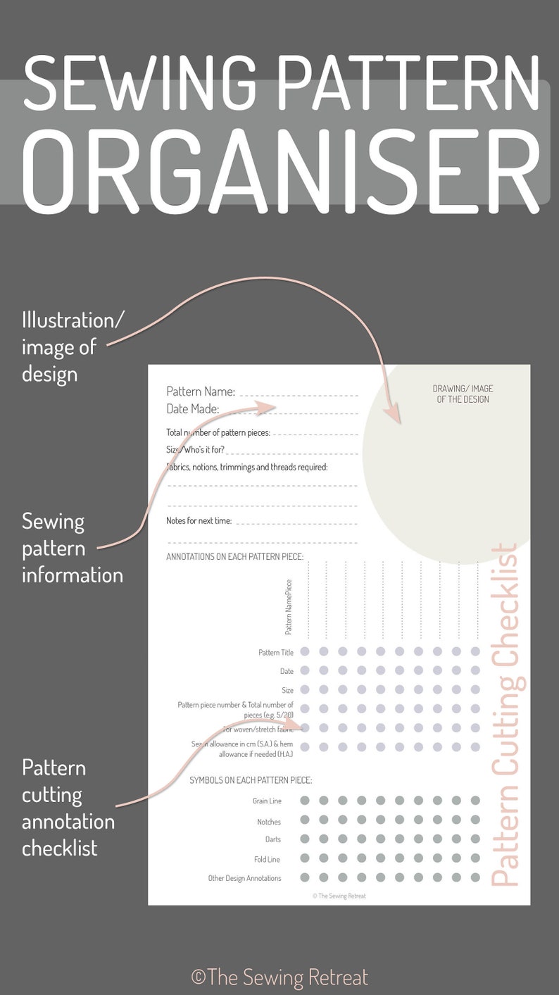 Printable Pattern Cutting Checklist and Sewing Pattern | Etsy