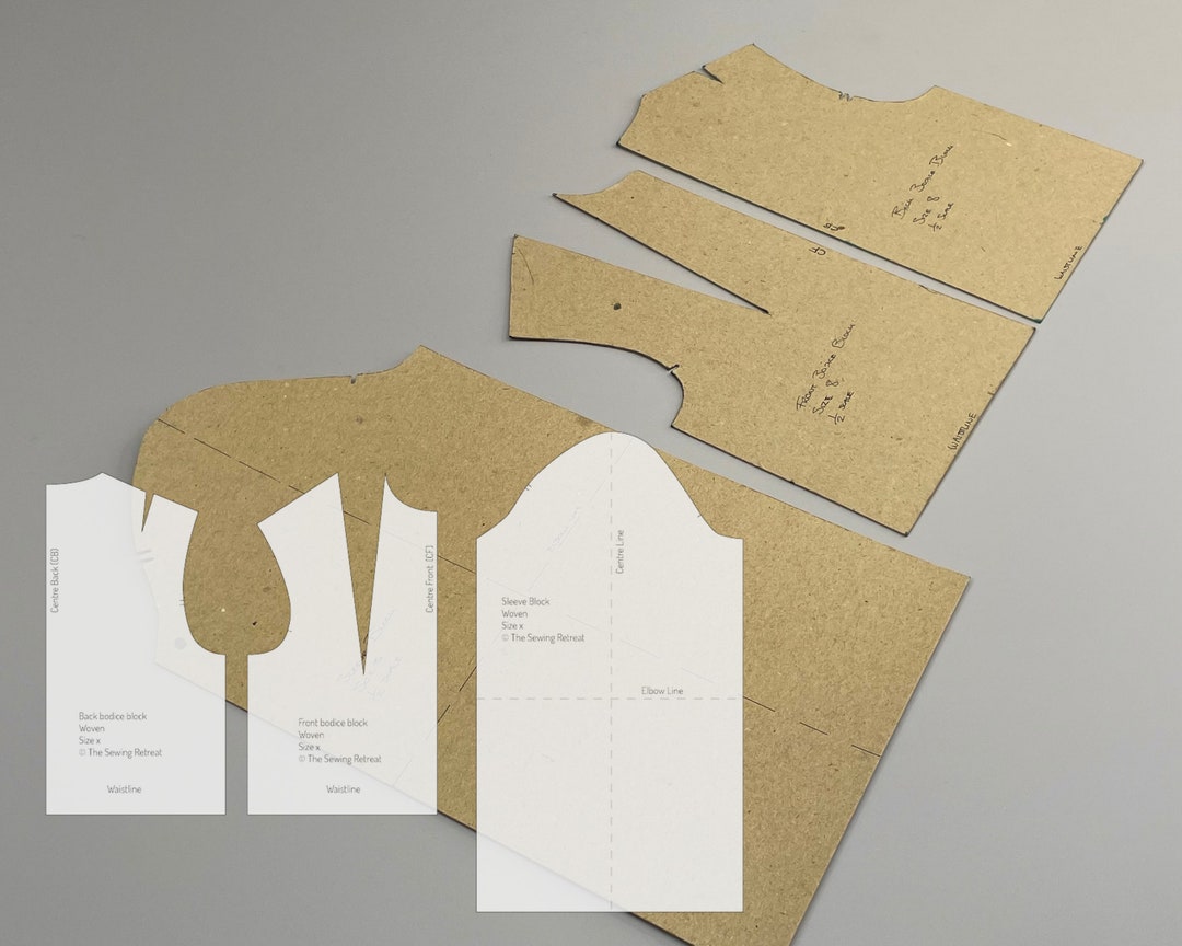 Half-scale Woven Bodice and Sleeve Pattern Blocks | Printable Pdf ...