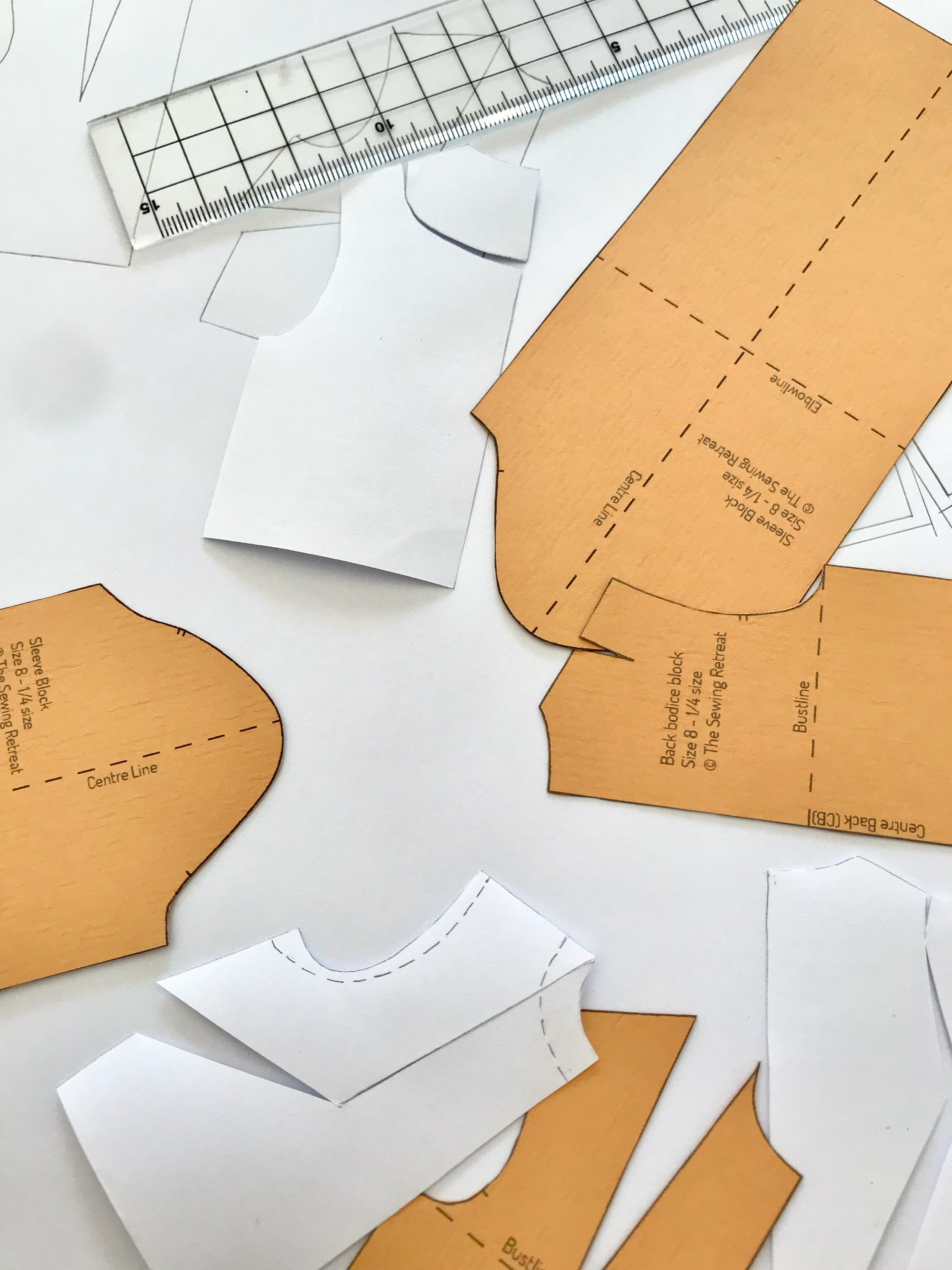 Full-scale Woven Bodice and Sleeve Pattern Blocks | Printable Pdf ...
