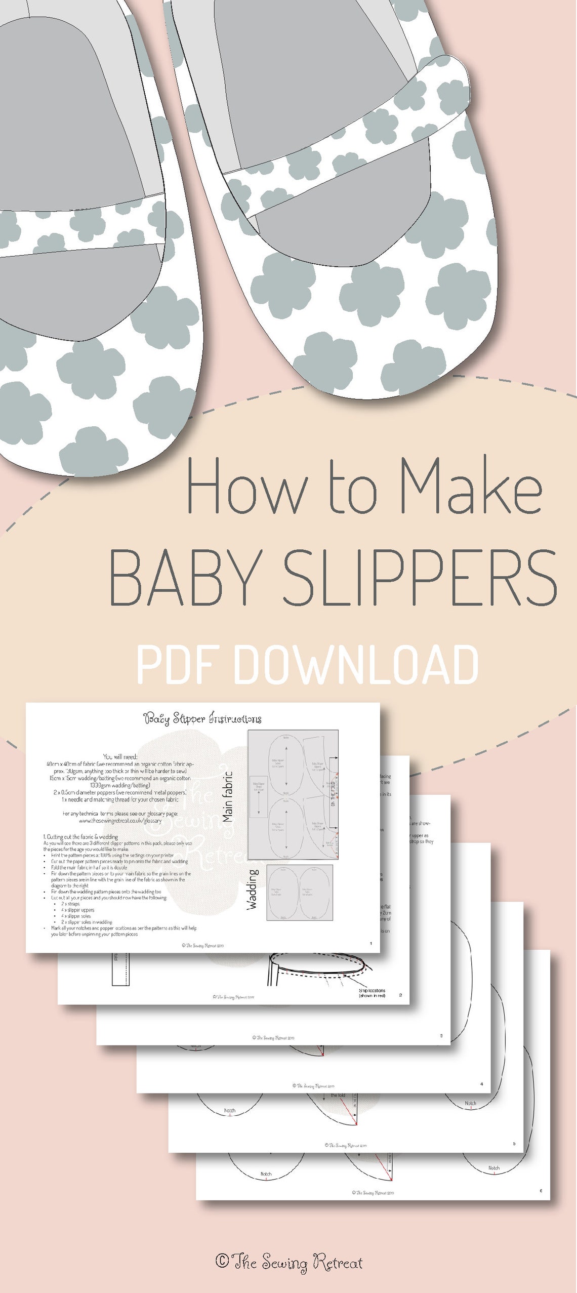 Baby Slipper PDF Sewing Pattern & Instructions - Etsy UK