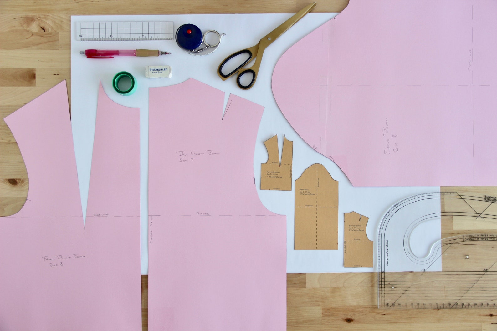 Full-scale Woven Bodice and Sleeve Pattern Blocks | Printable Pdf ...