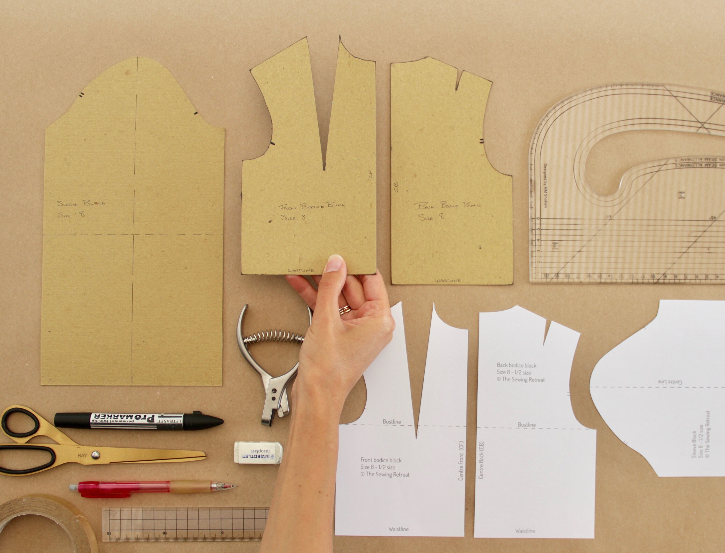 Half-scale Woven Bodice and Sleeve Pattern Blocks | Printable Pdf ...