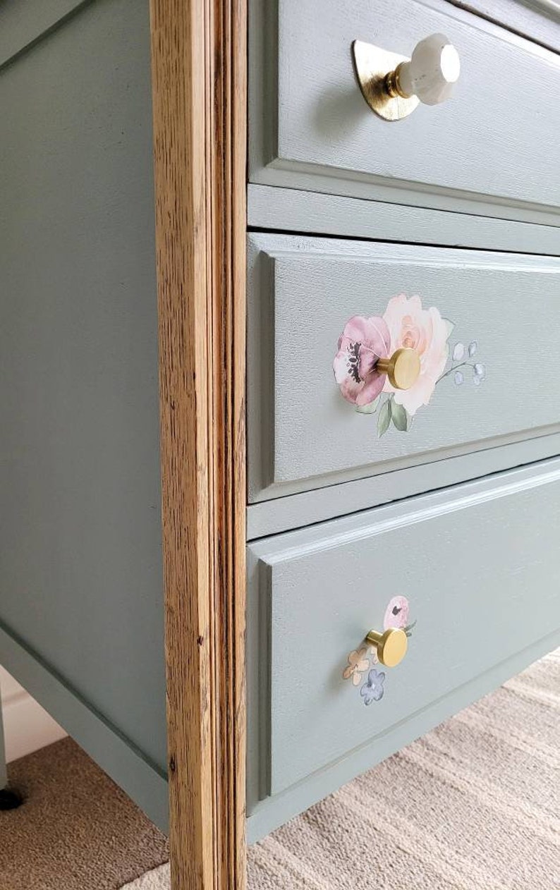 Soldblue Vintage Chest of Drawers/ Farmhouse/ Floral/ Flowers - Etsy