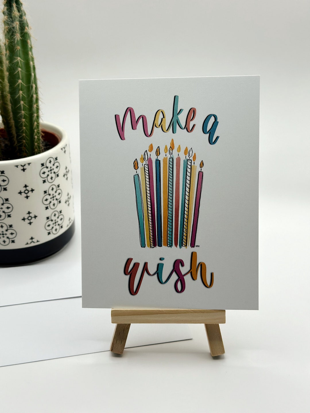 Make A Wish Candle Notecard - Etsy