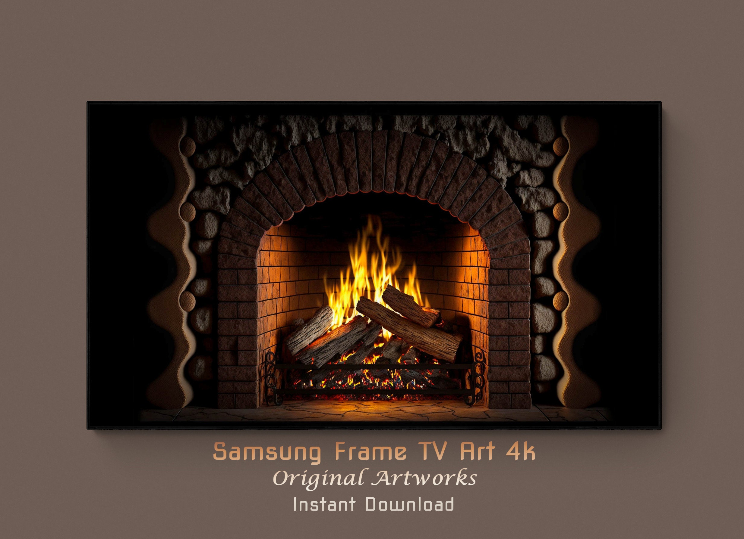 Samsung Frame TV 4K ORIGINAL Burning Fireplace Screen - Etsy