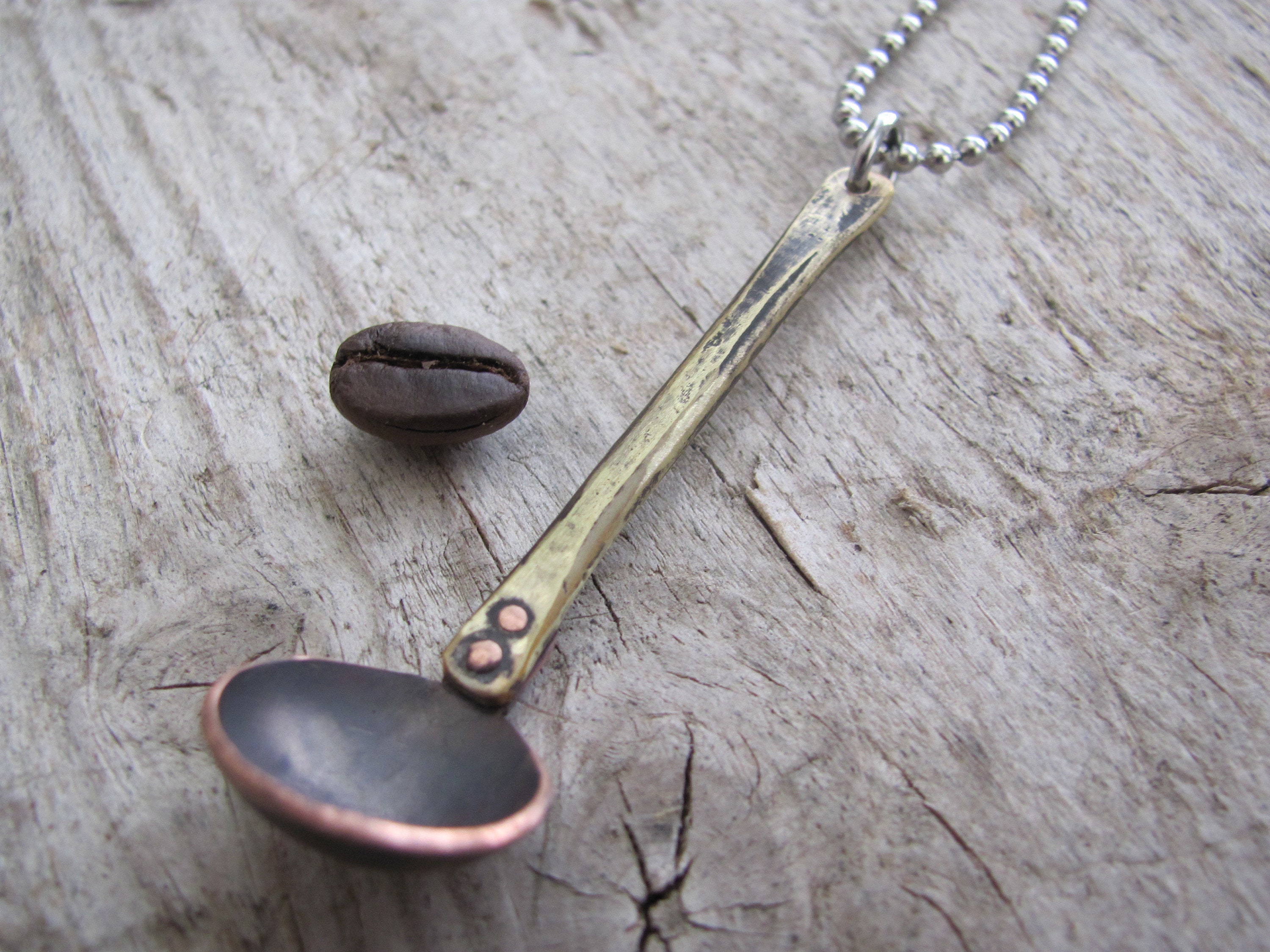 Spoon Necklace Mini Spoon Pendant Copper Spoon Forged Necklace - Etsy