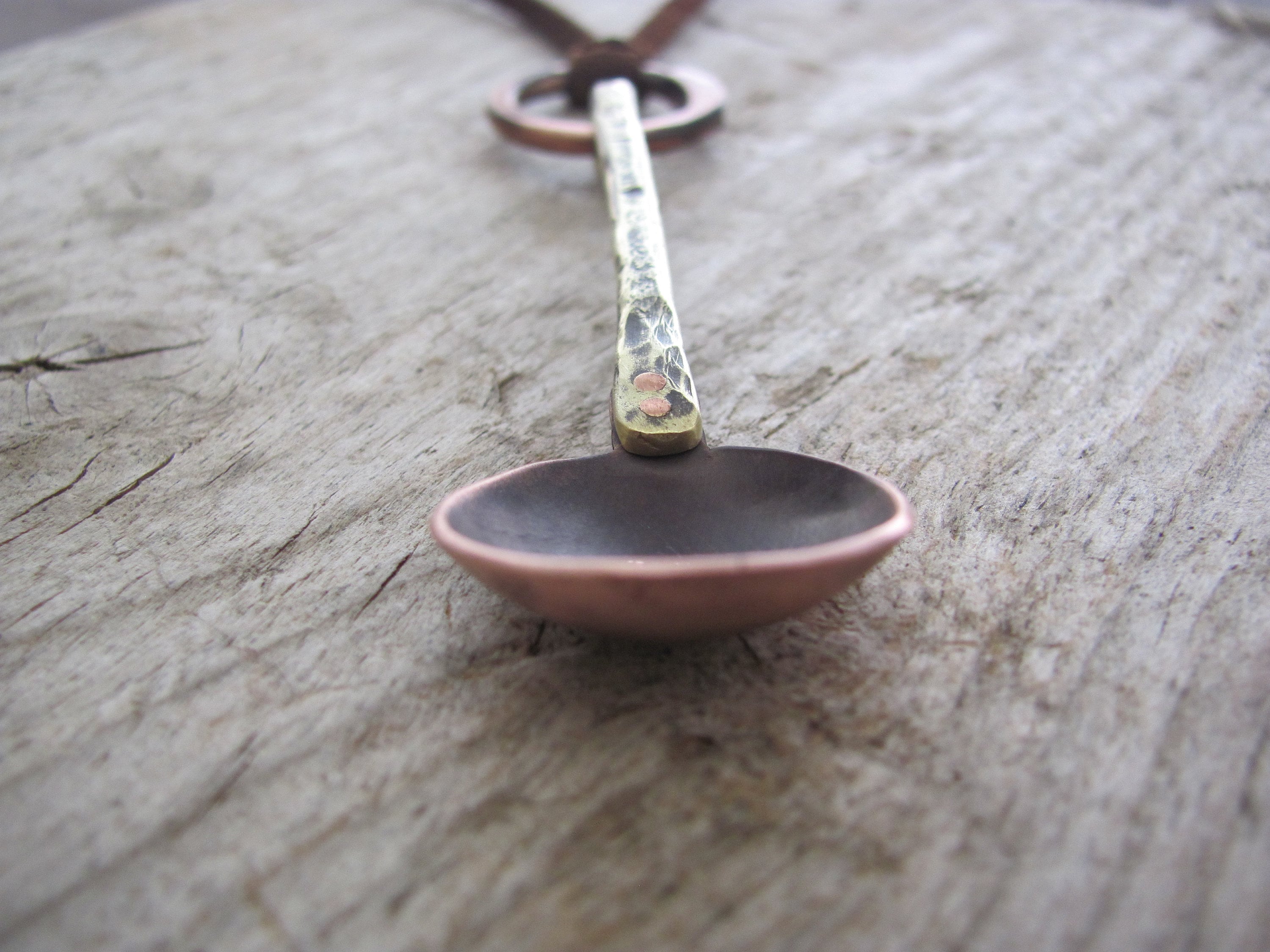 Spoon Necklace Mini Spoon Pendant Copper Spoon Forged Necklace Spoon ...