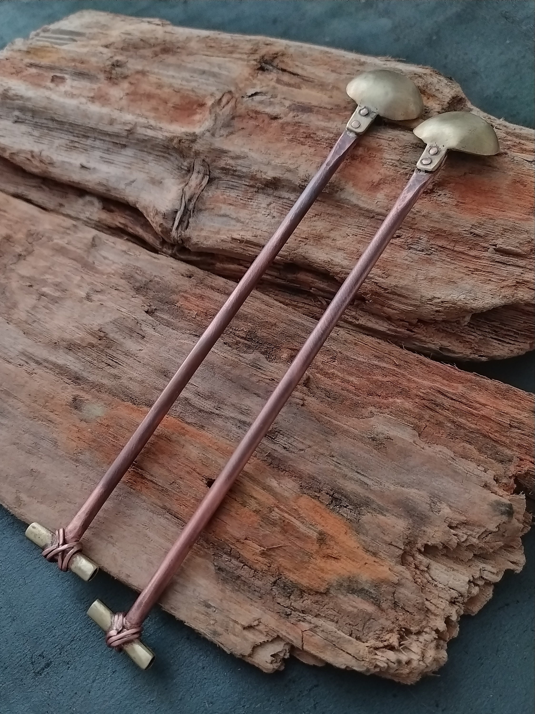 Hand Forged Copper Coffee Spoon With Brass Ladle - Etsy