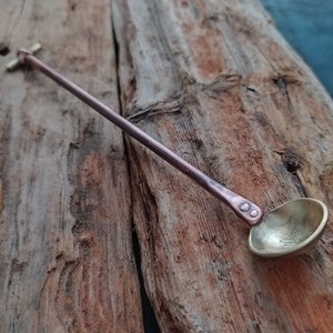 Hand Forged Copper Coffee Spoon With Brass Ladle - Etsy