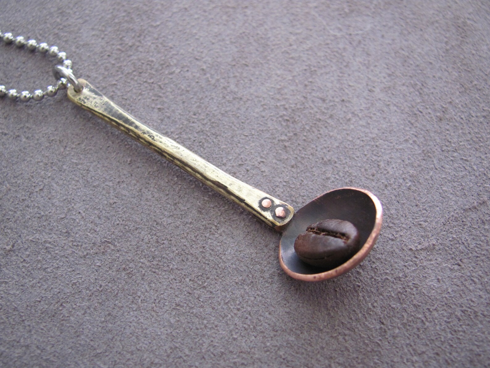Spoon Necklace Mini Spoon Pendant Copper Spoon Forged Necklace - Etsy