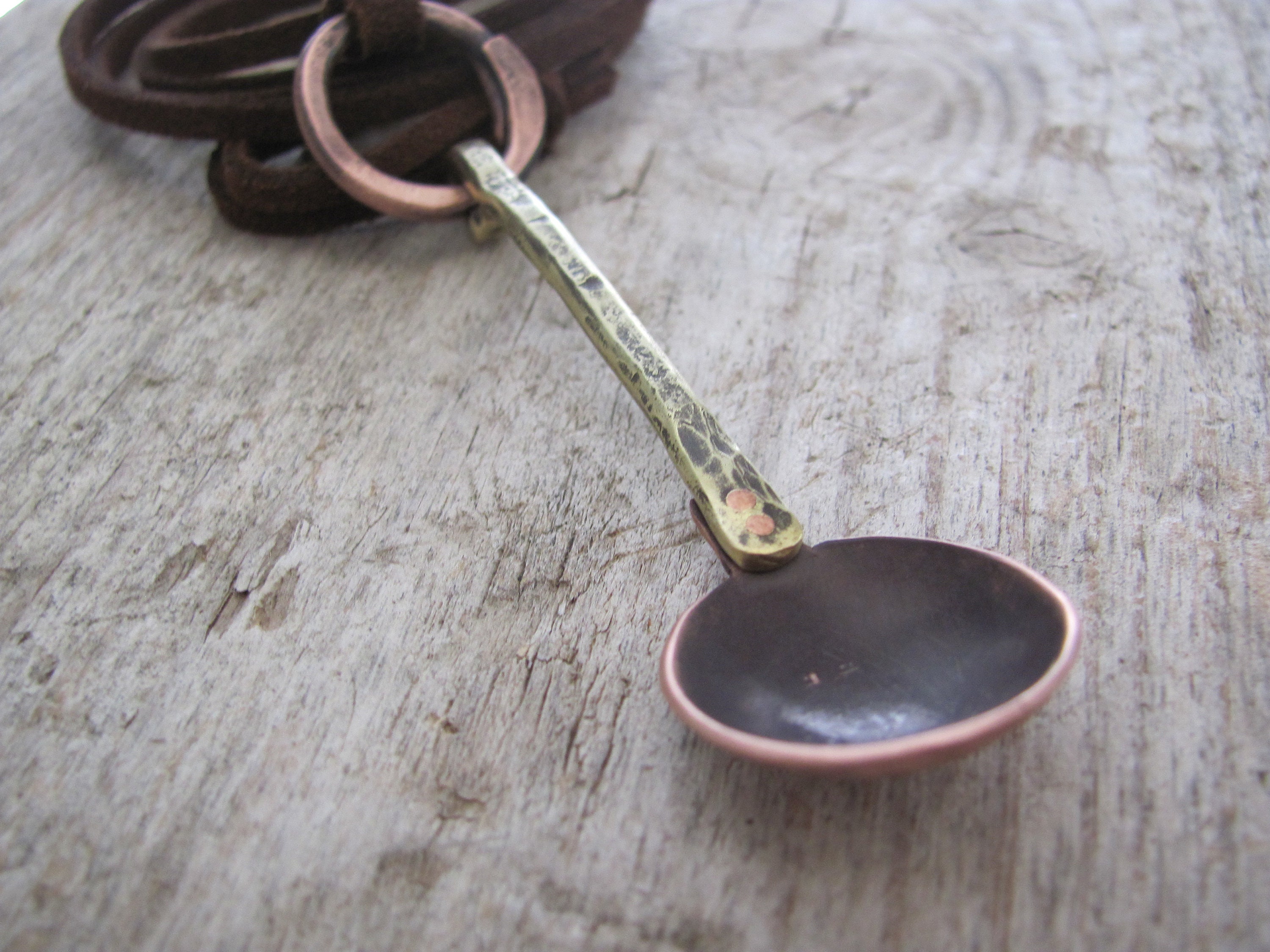 Spoon Necklace Mini Spoon Pendant Copper Spoon Forged Necklace Spoon ...