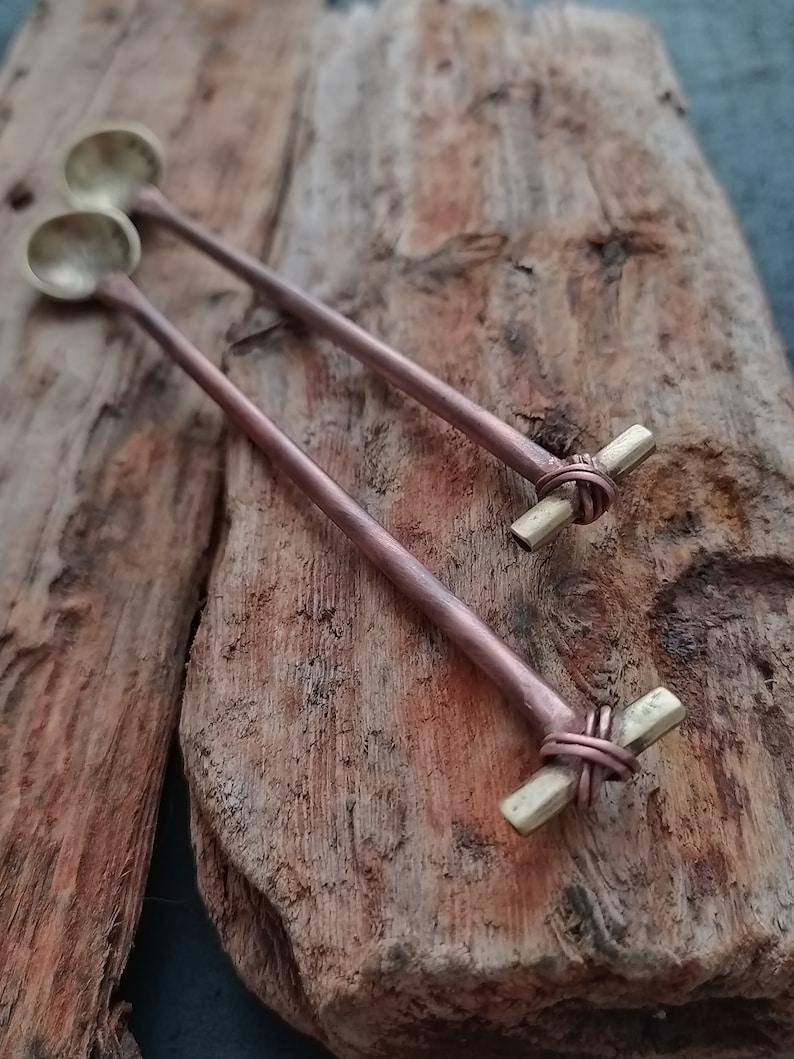 Hand Forged Copper Coffee Spoon With Brass Ladle - Etsy