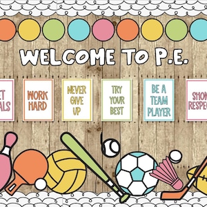 PE Bulletin Board Kit: Sports Theme Decor (printable PDF) - Etsy