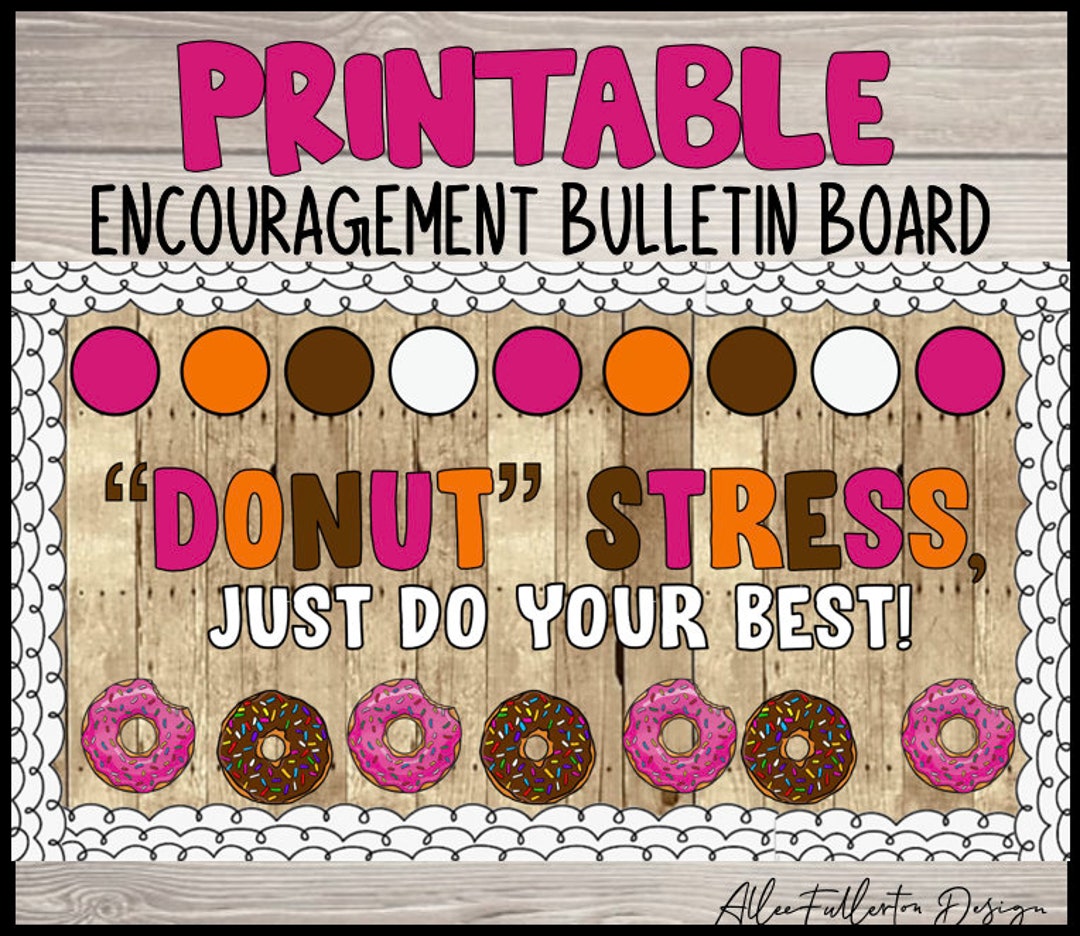 Donut Stress Printable Bulletin Board: Teacher Decor (digital Download ...