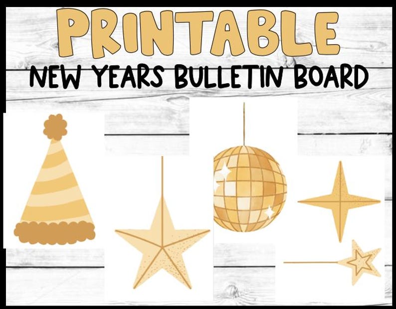 New Years Bulletin Board Kit: Disco Decor & Writing Activity (digital ...