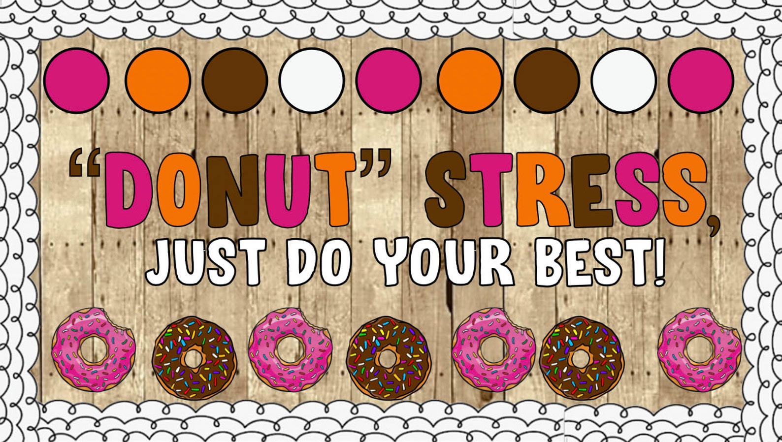 Donut Stress Printable Bulletin Board: Teacher Decor (digital Download ...