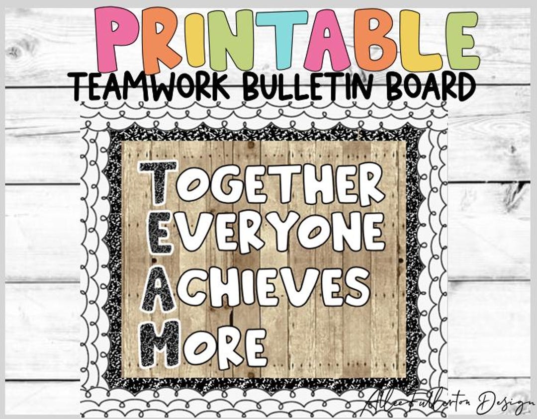 TEAMWORK Bulletin Board, Together Everyone Achieves More, Digital ...