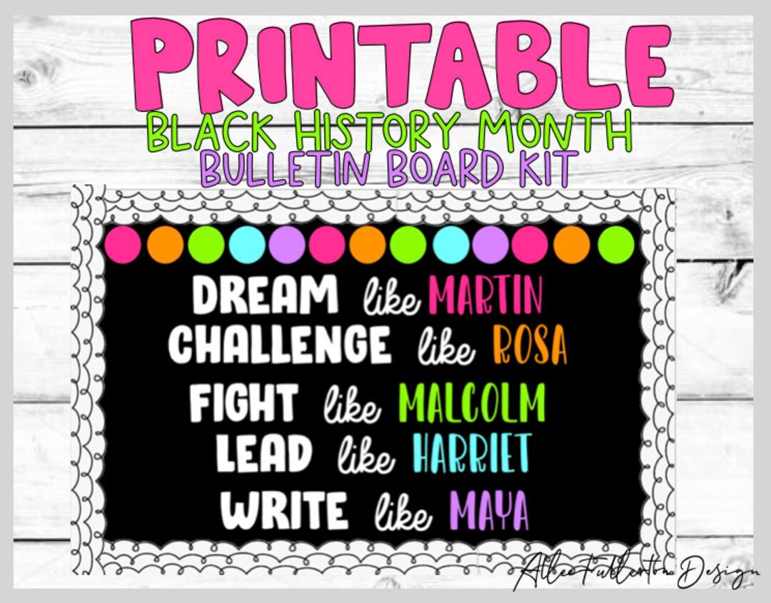 Black History Month Bulletin Board Kit: MLK Day Printable (digital ...