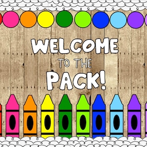 Crayon Bulletin Board Kit: Welcome to the Pack Decor (PRINTABLE File ...