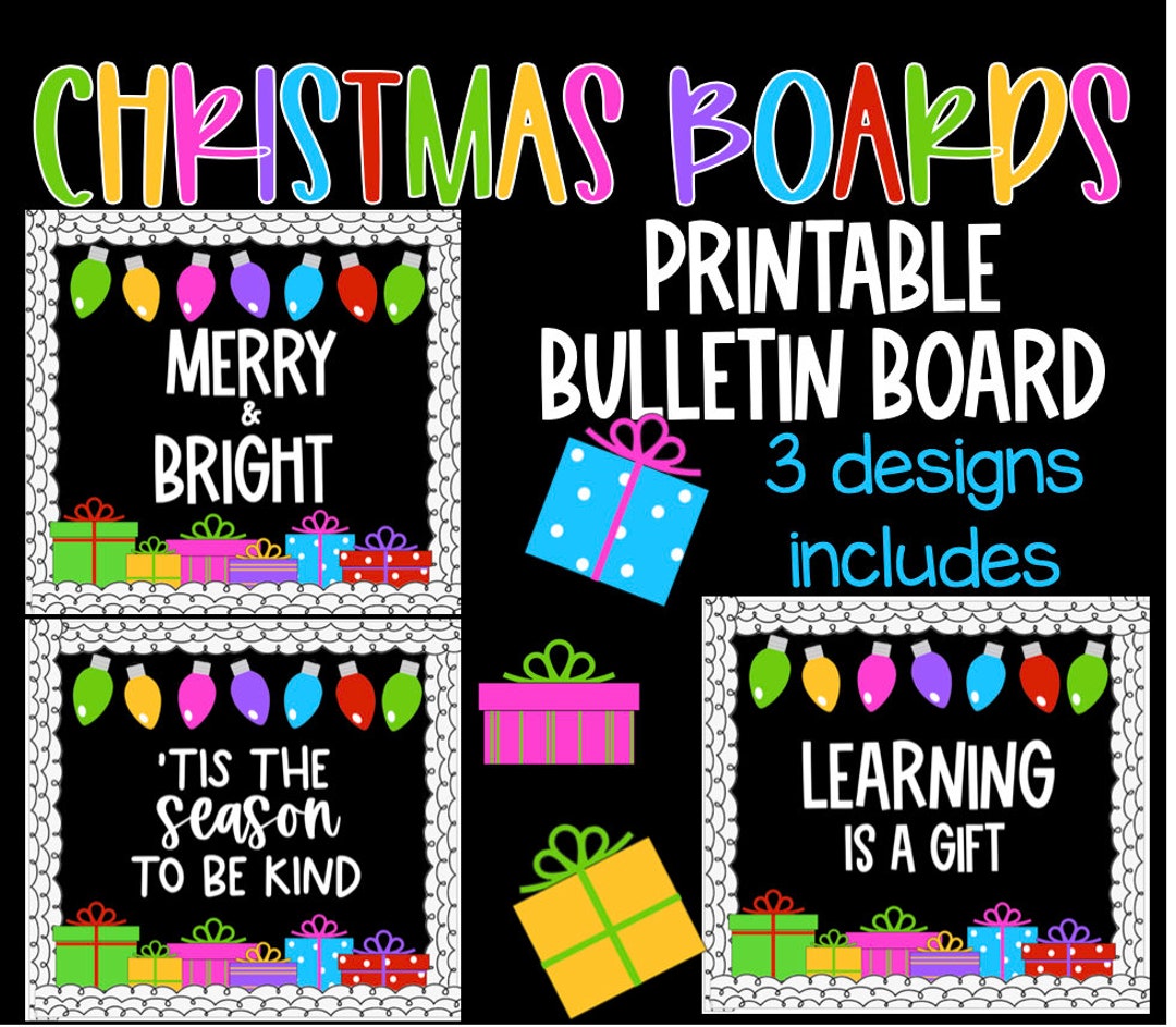 Colorful Christmas Bulletin Boards, Holiday Bulletin Boards, Printable ...