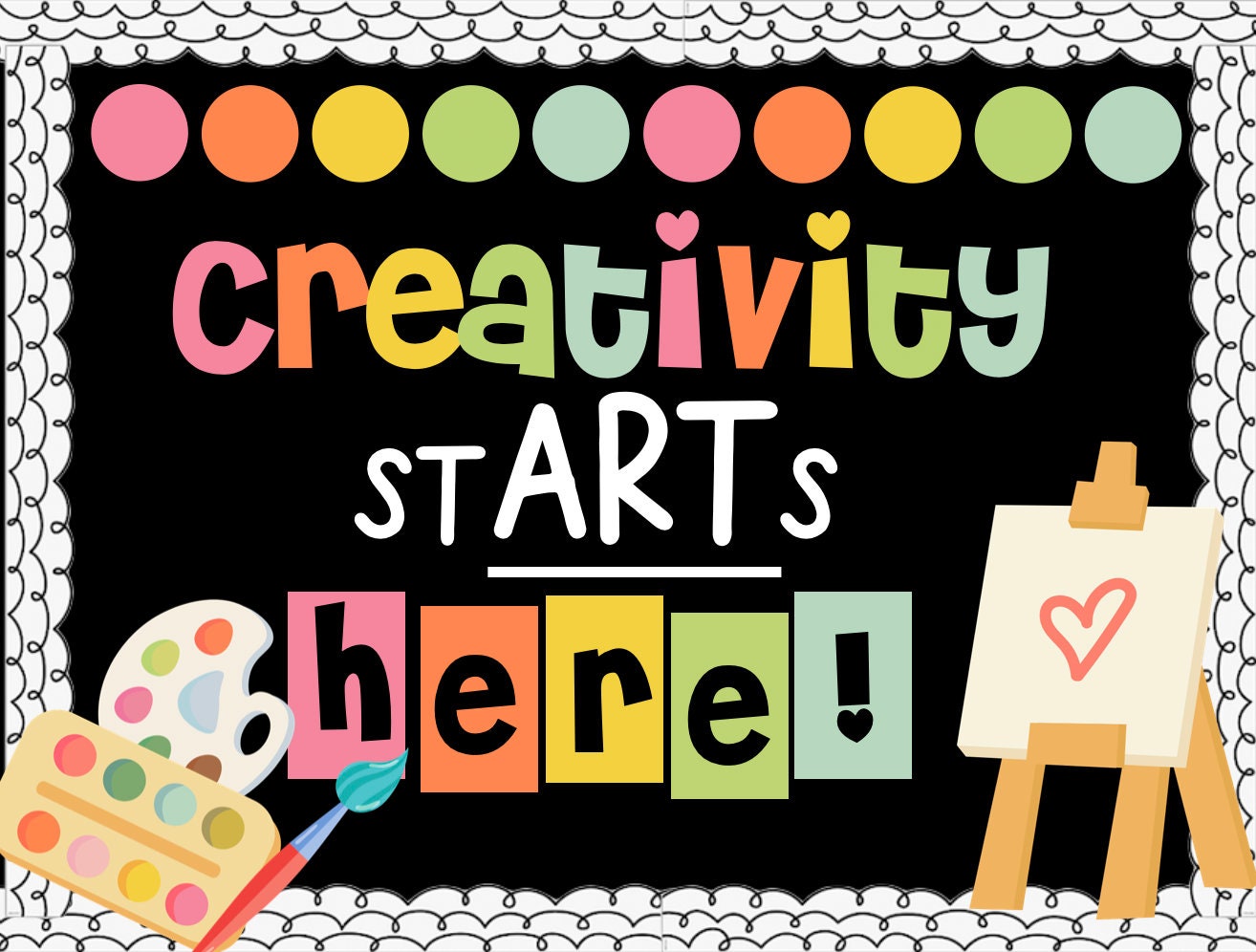 Art Room Bulletin Board Kit: Creativity Decor (digital Download, PDF ...