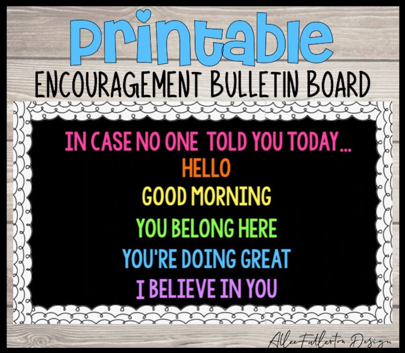 Encouragement Bulletin Board Printable: Classroom Decor (digital File ...