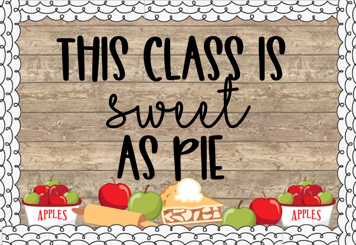 Sweet as Pie Bulletin Board Kit Apple Themed Printable - Etsy