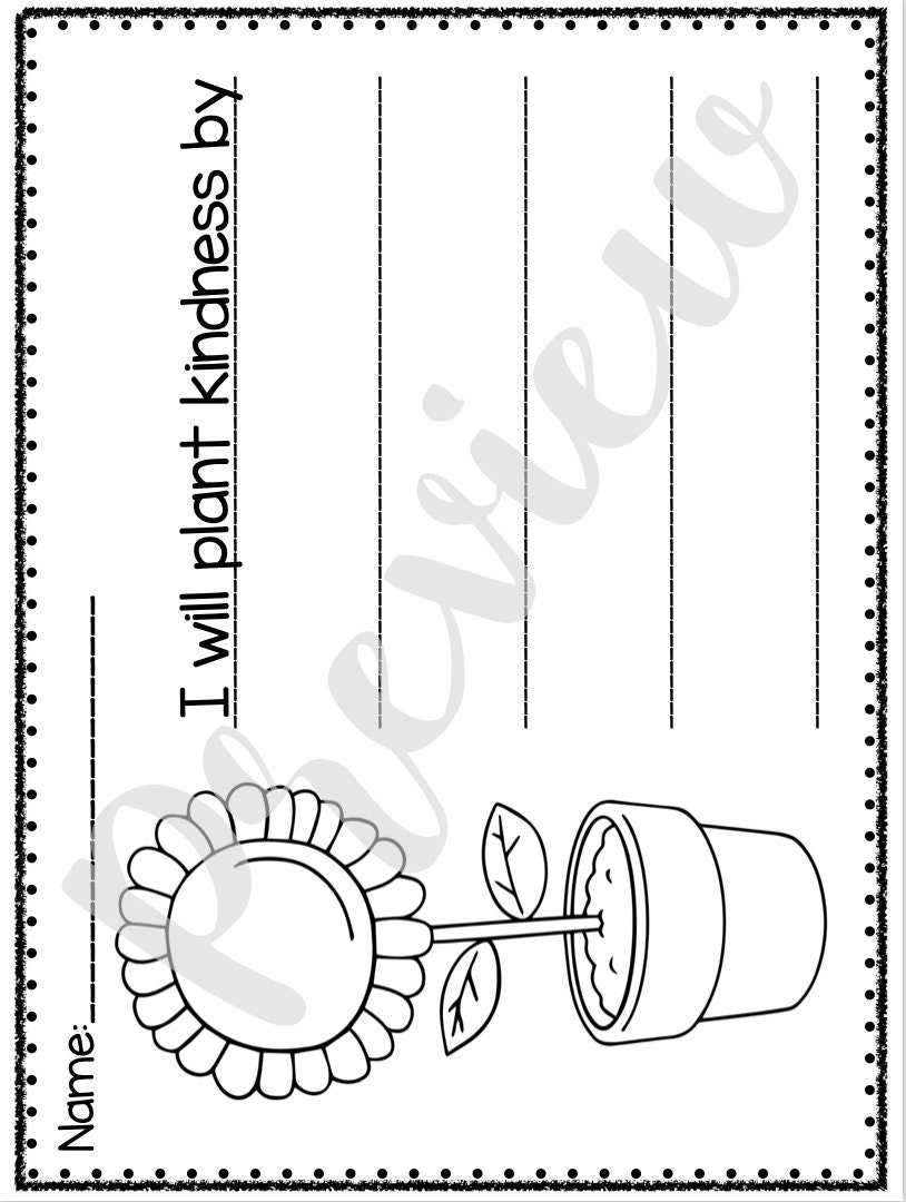 Plant Kindness Bulletin Board, PRINTABLE FILE, Classroom Decor ...