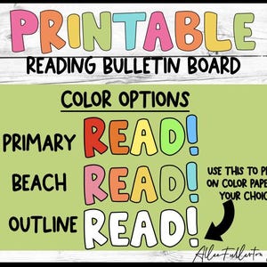 It's a Great Day to Read, PRINTABLE Bulletin Board Kit, Reading ...