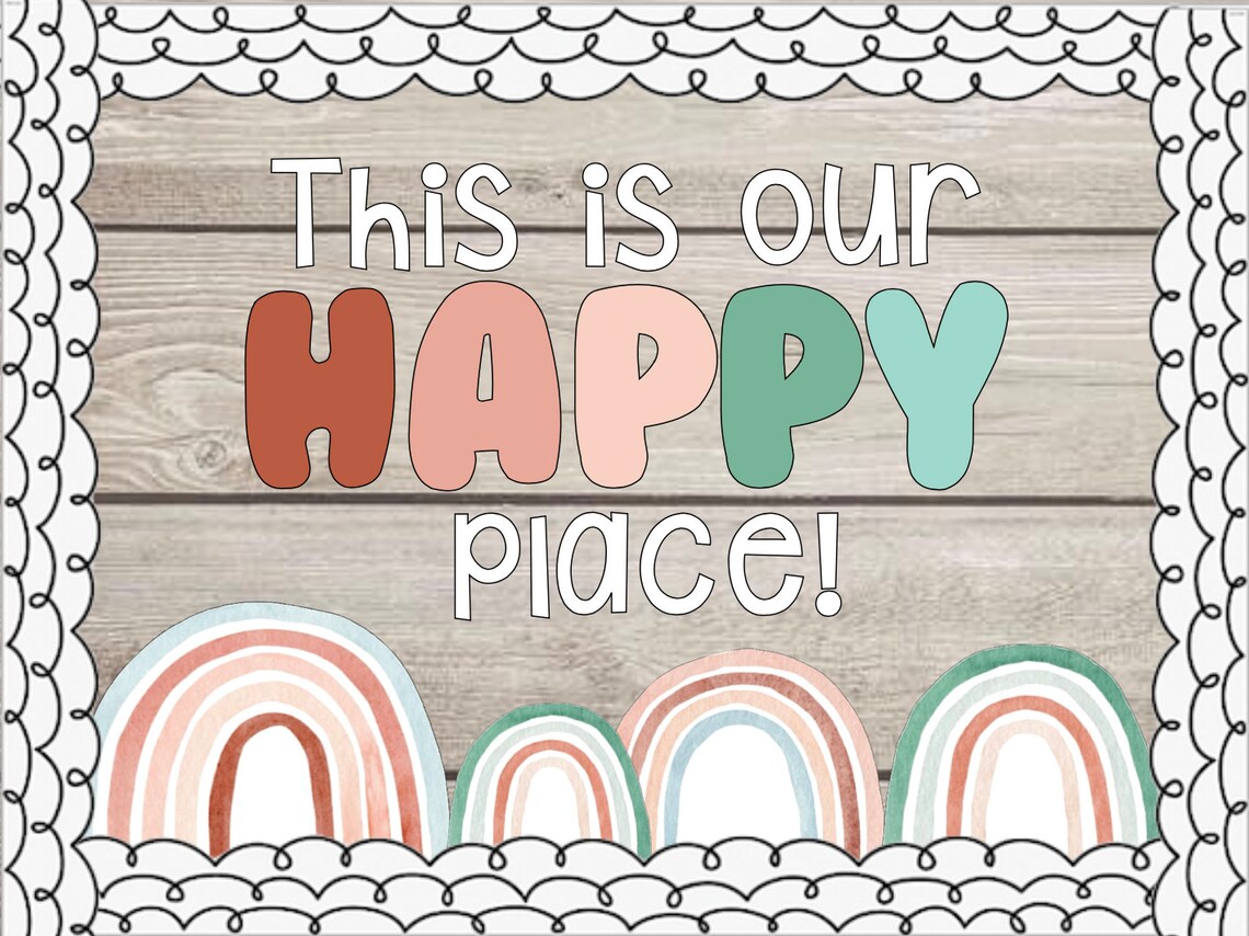 This is Our Happy Place DIGITAL Bulletin Board, Printable Bulletin ...