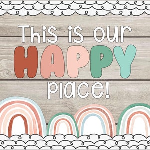 This is Our Happy Place DIGITAL Bulletin Board, Printable Bulletin ...