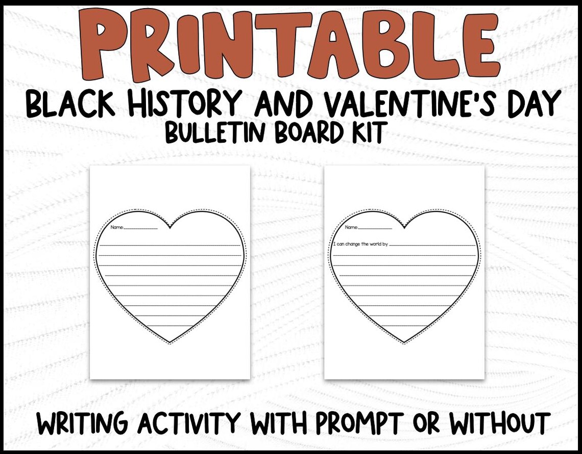 Black History Month Printable Bulletin Board Kit: Writing Activity ...